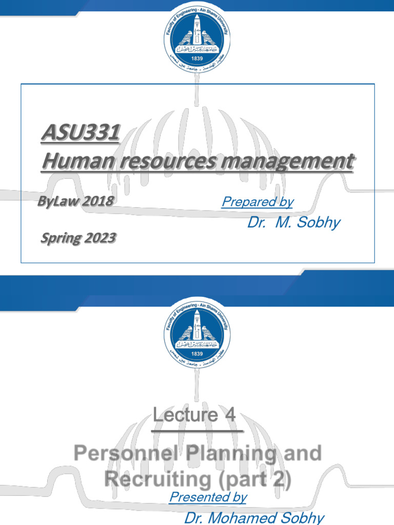 Lecture 4 - sp24 - Personnel Planning Part 2 | PDF | Recruitment | Outsourcing