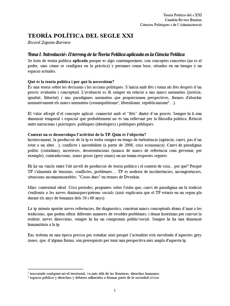 Teoría Política s.XXI | PDF