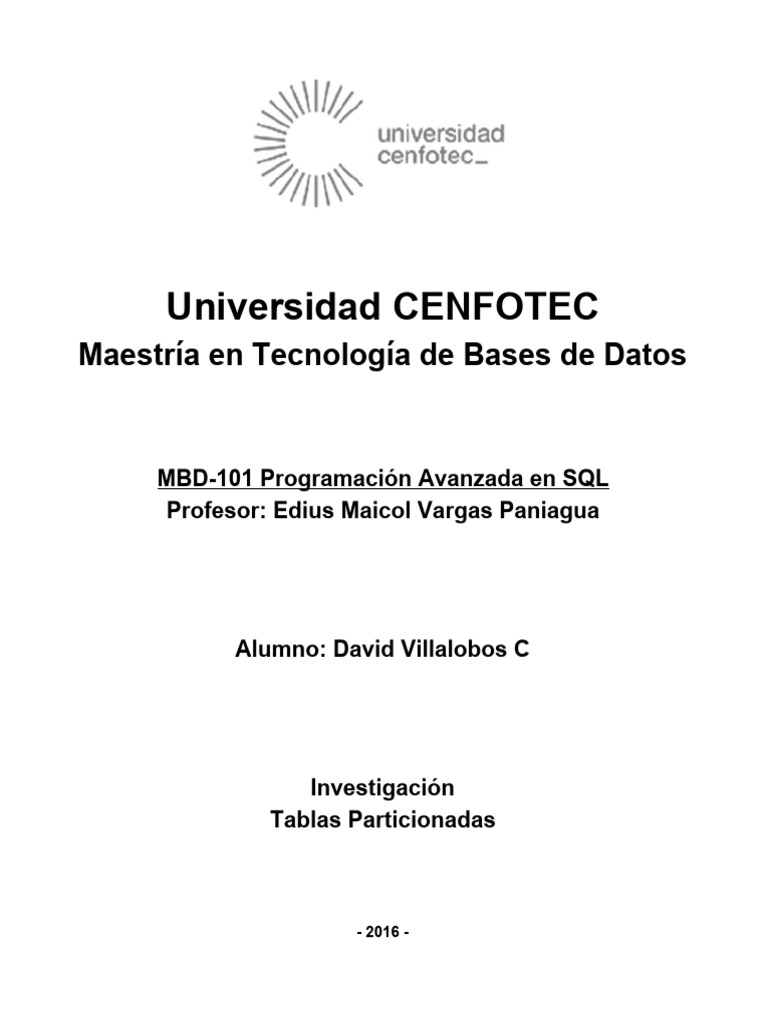Estrategias de Tablas Particionadas | PDF | Informática | Gestión de datos