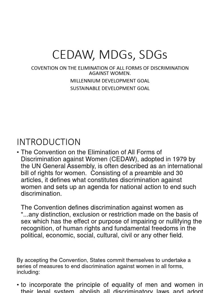 CEDAW | PDF | Millennium Development Goals | Sustainability