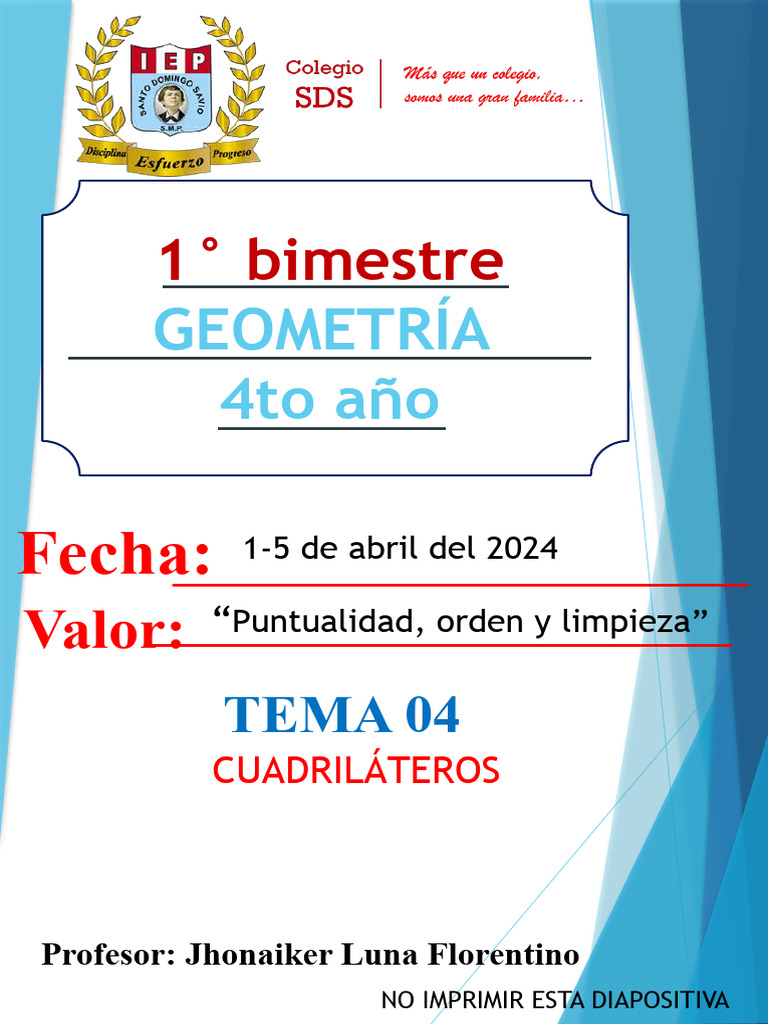 Sesion 4 Cuadriláteros | PDF | Triángulo | Geometría del plano euclidiano