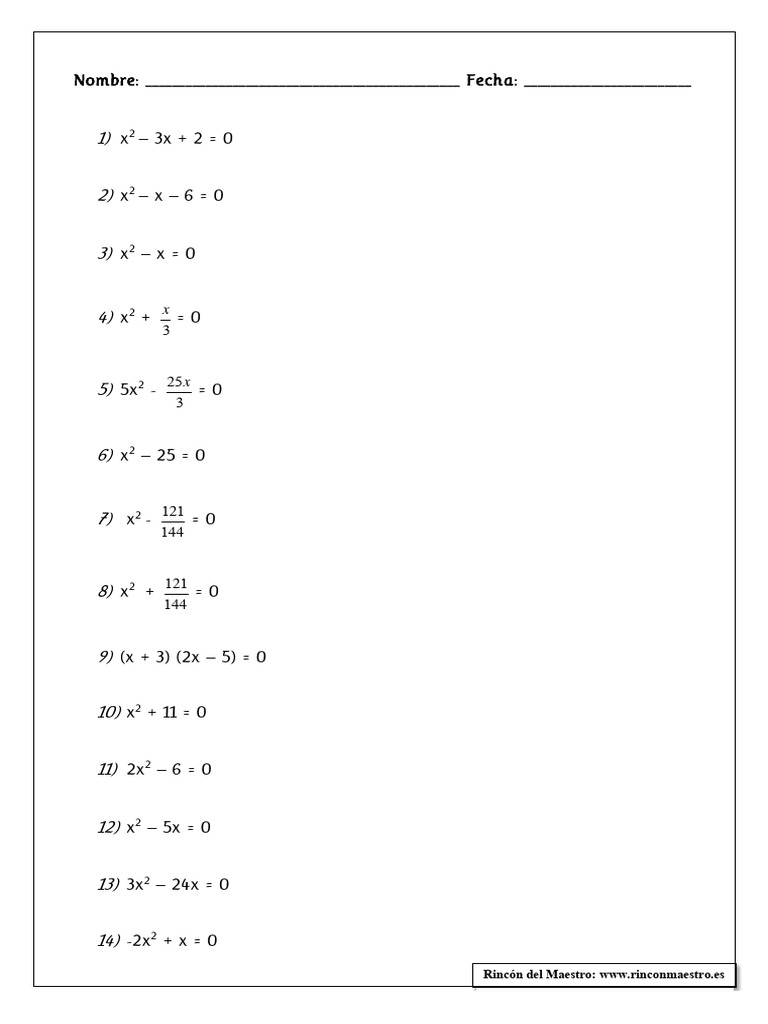 Algebraic Equations Practice Problems | PDF