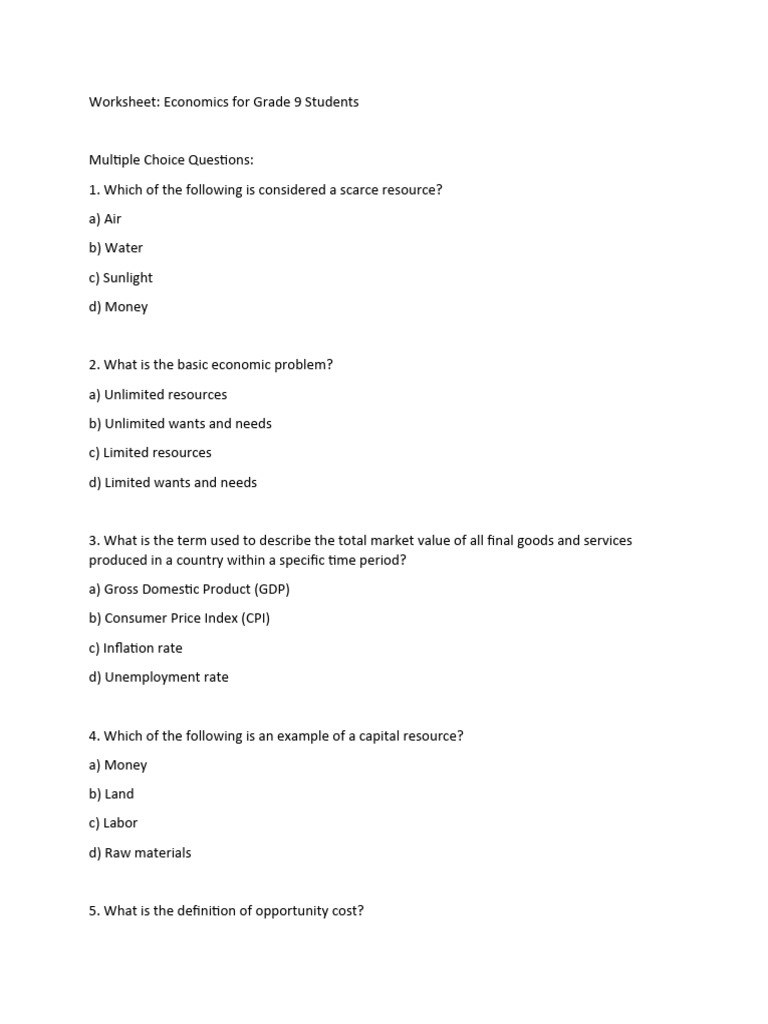 ALL ABOUT ECONOMICS - Worksheet | PDF | Economies | Demand