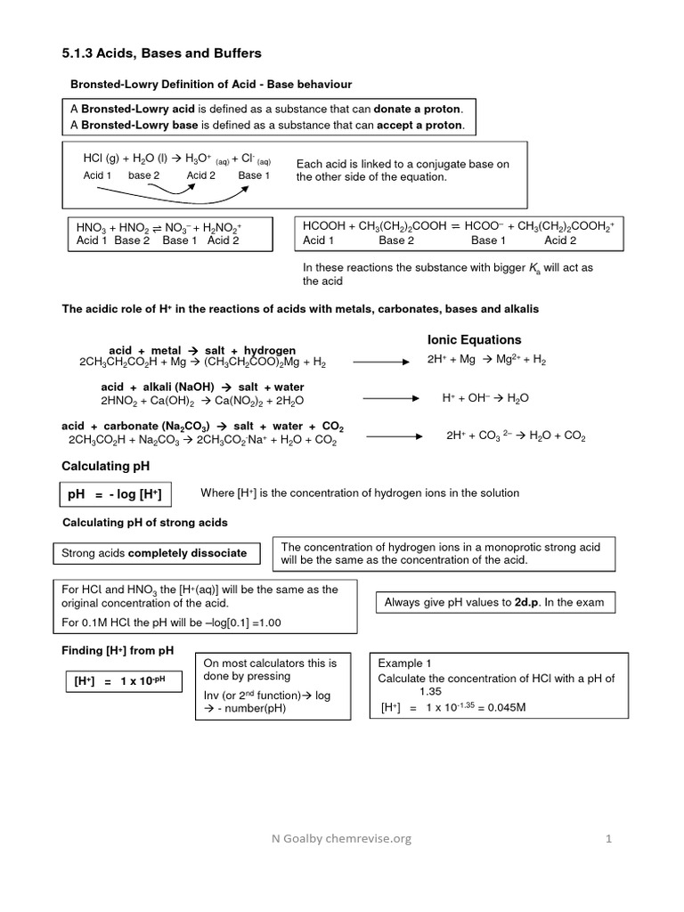 Chemistry: Acids, Bases & Buffers | PDF | Buffer Solution | Acid