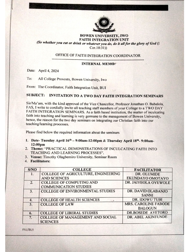 Faith Integration 2024 | PDF
