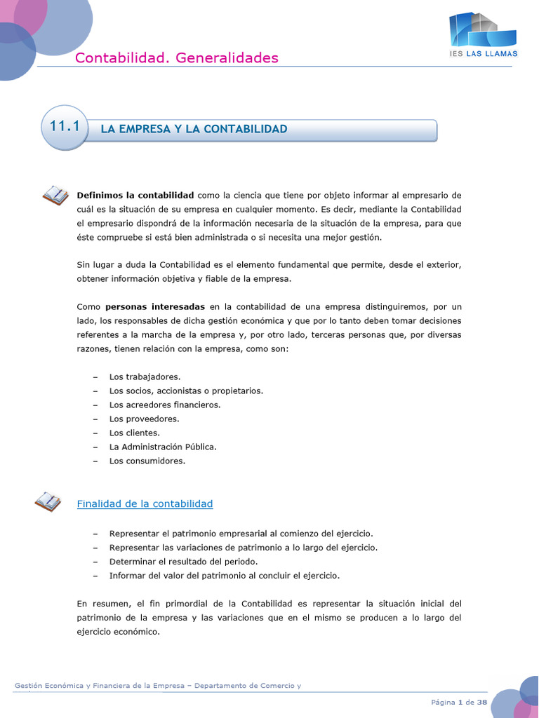 Tema 11. Contabilidad - Generalidades | PDF | Contabilidad | Business