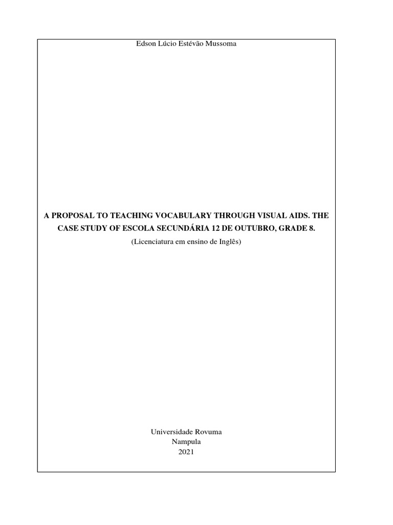 Edson - Project | PDF | Vocabulary | English As A Second Or Foreign ...