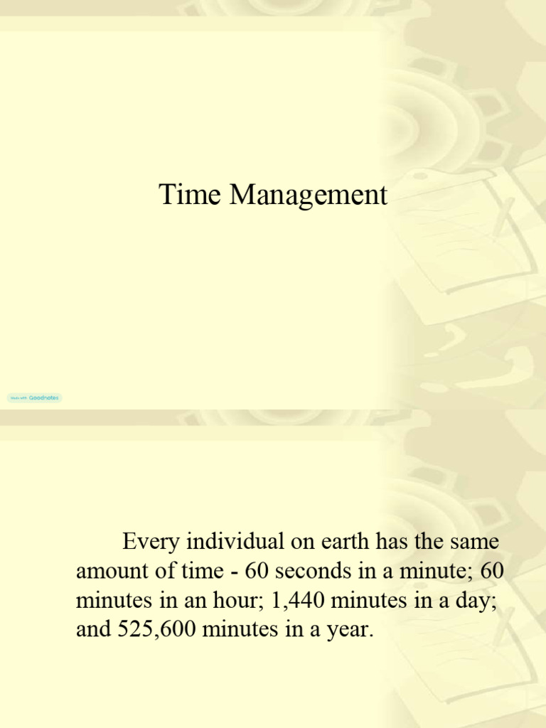 Lec 5 (Time Management) | PDF | Time Management | Professional Skills