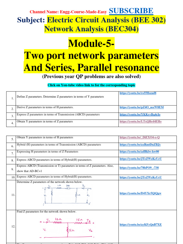 Eca (Bee 302) & Na (Bec304) Module 5 | PDF | Capacitor | Resonance