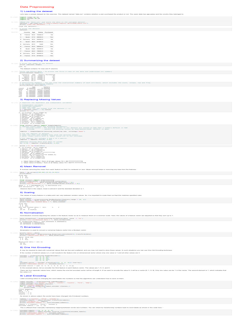 Data Pre Processing Pdf Computer Programming Applied Mathematics