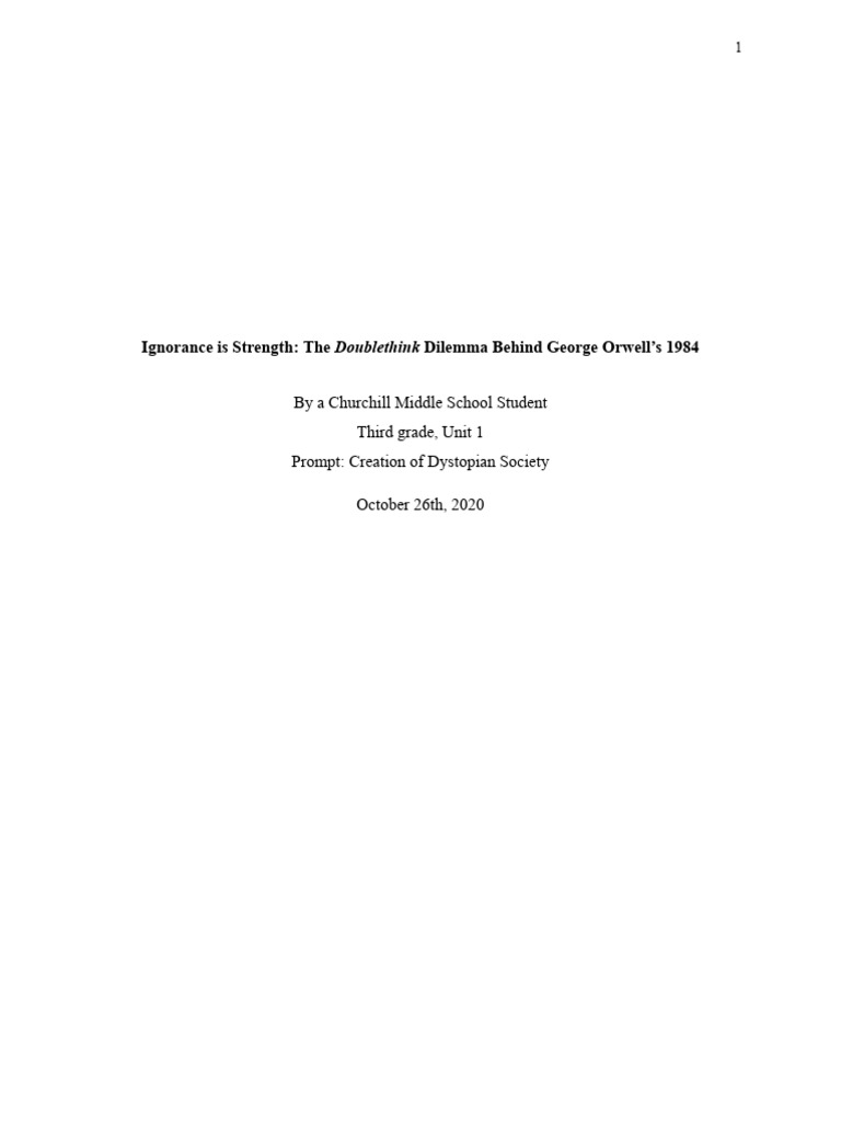 Doublethink and Tribalism in 1984 | PDF | Conscience | Mind