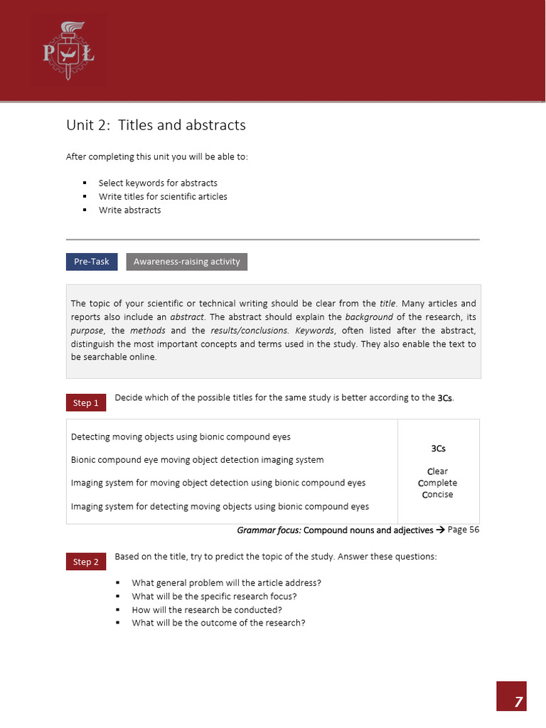 Writing Effective Titles and Abstracts | PDF | Eye | Abstract (Summary)