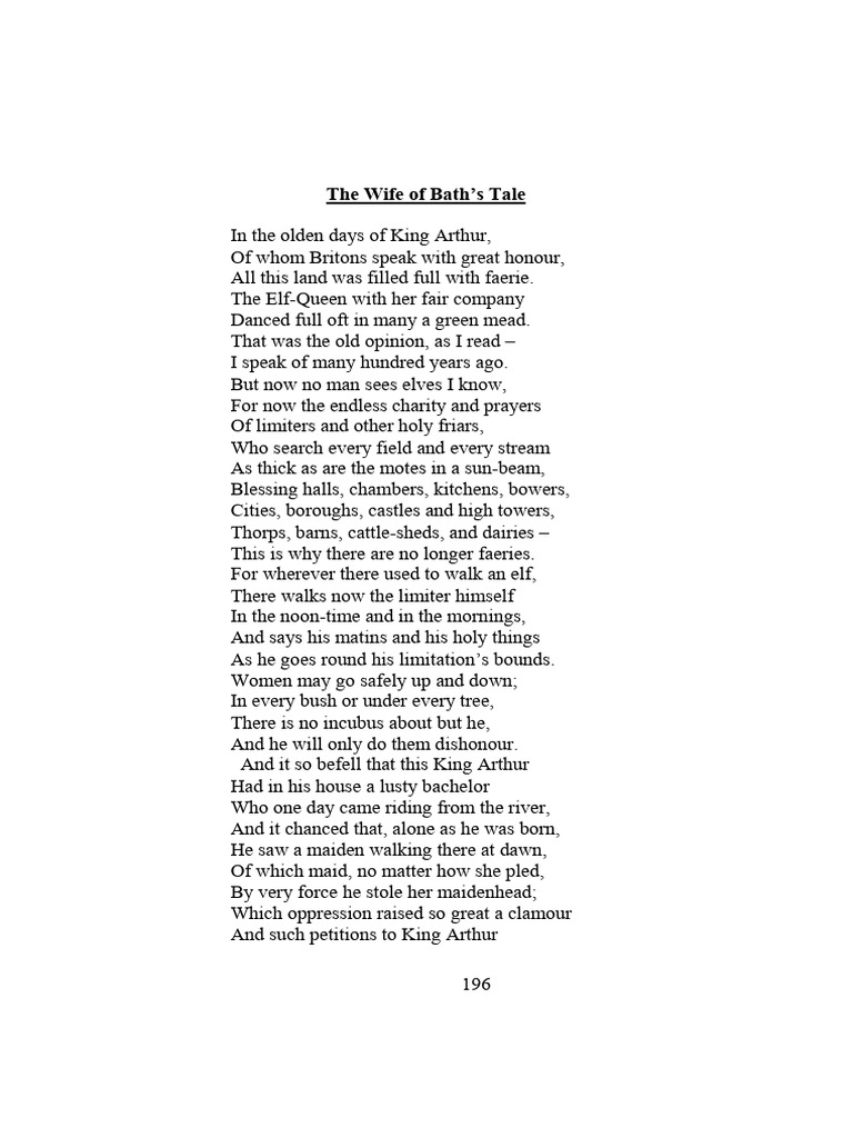 The Wife of Bath's Tale - Modern Translation | PDF