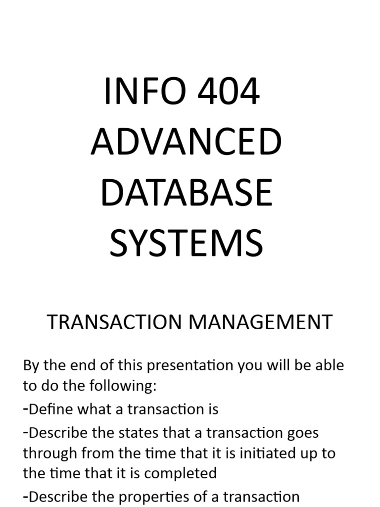 Transaction Management & Concurrency Control | PDF | Database Transaction | Concurrency ...