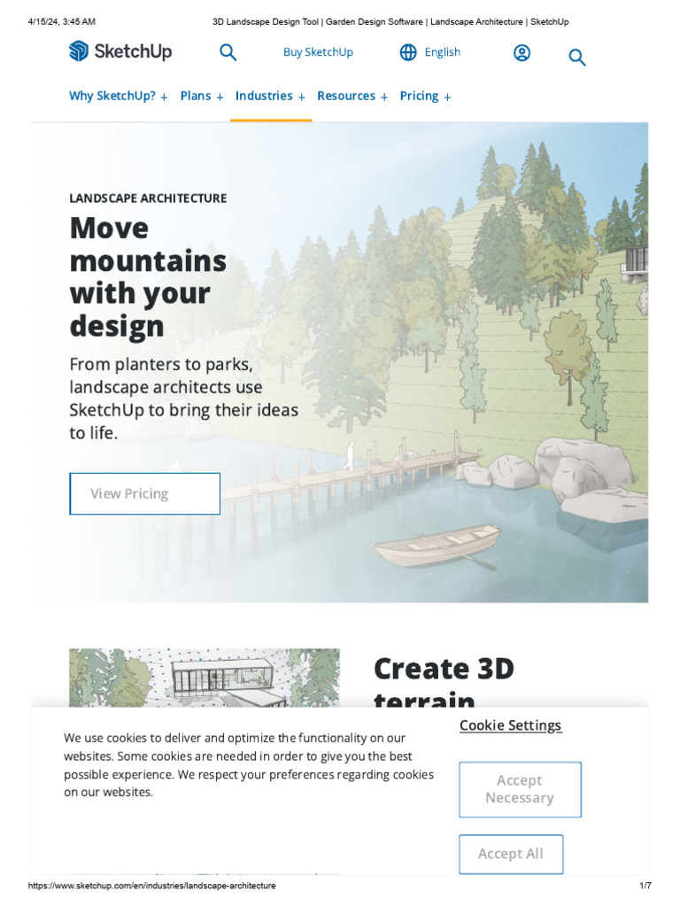 3D Landscape Design with SketchUp | PDF | Sketch Up | 3 D Computer Graphics