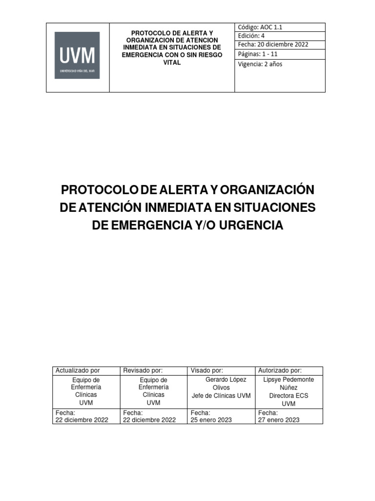 Protocolo de Clave Azul y Amarilla 2023 | PDF | Reanimación ...