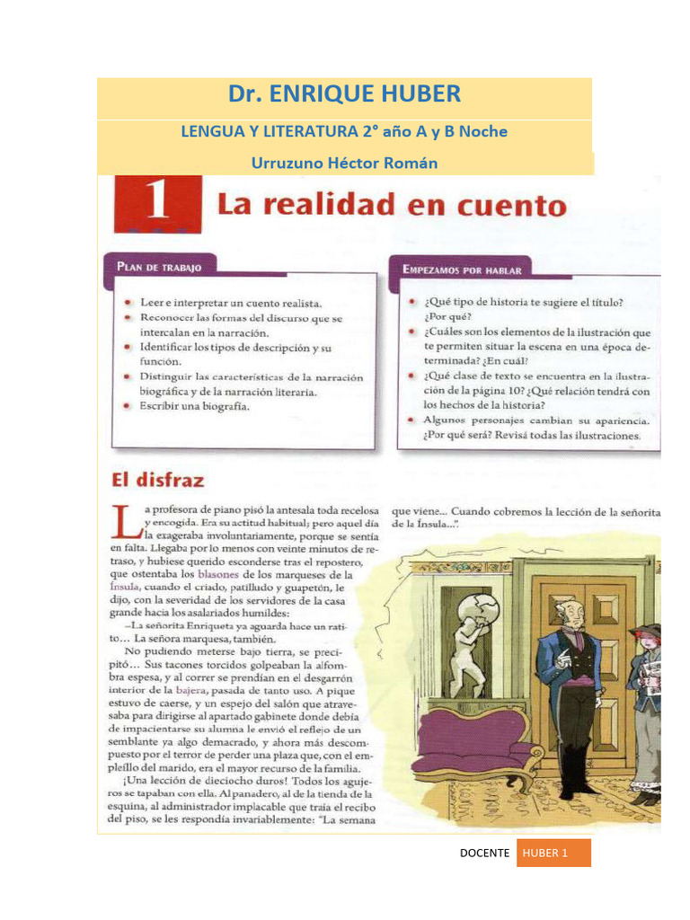 Huber Lengua y Literatura 2° Año A y B | PDF