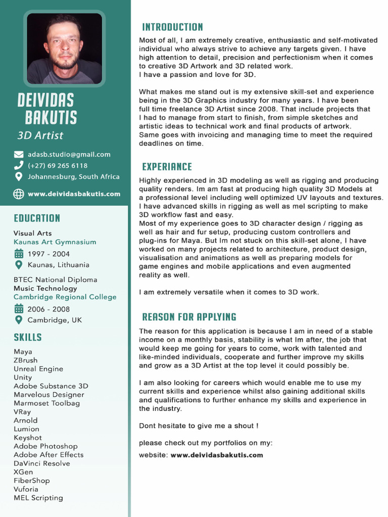 Deividas Bakutis CV | PDF