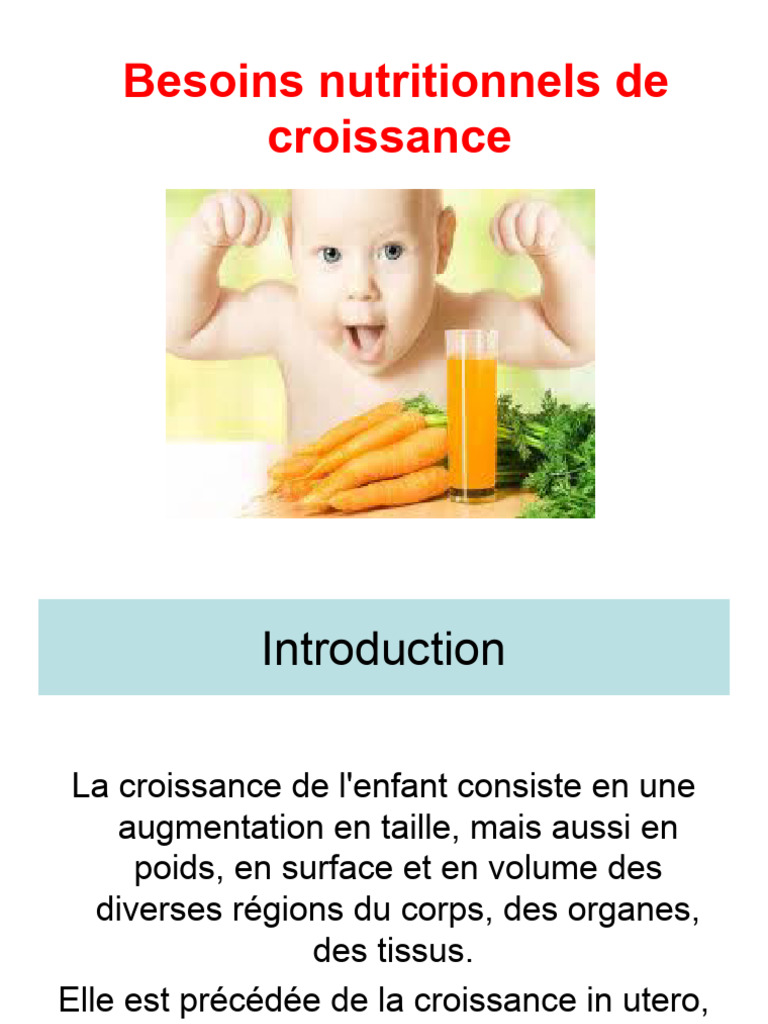 TDN° 3 Besoins Nutritionnels de Croissance | PDF | Fibre alimentaire | Régime et nutrition