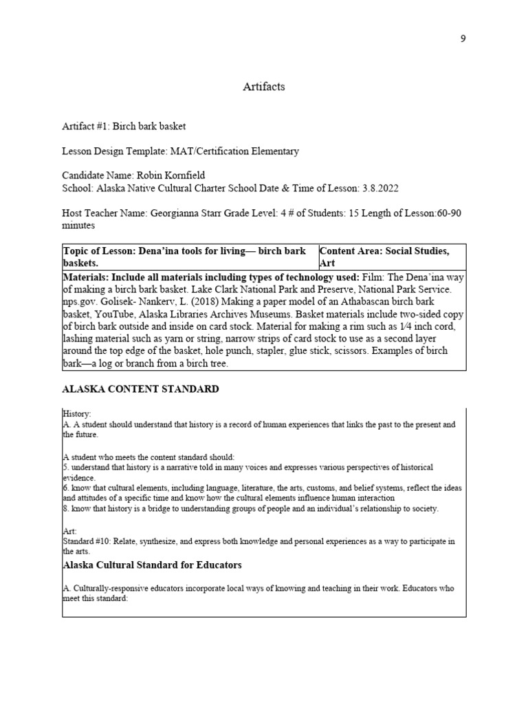 Artifact 10 | PDF | Pattern | Educational Assessment
