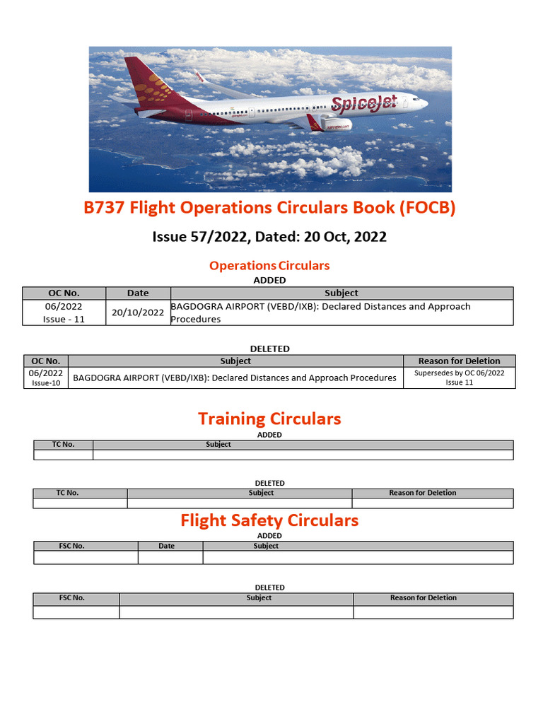 B737 Flight Operations Circulars Update | PDF | Air Traffic Control ...