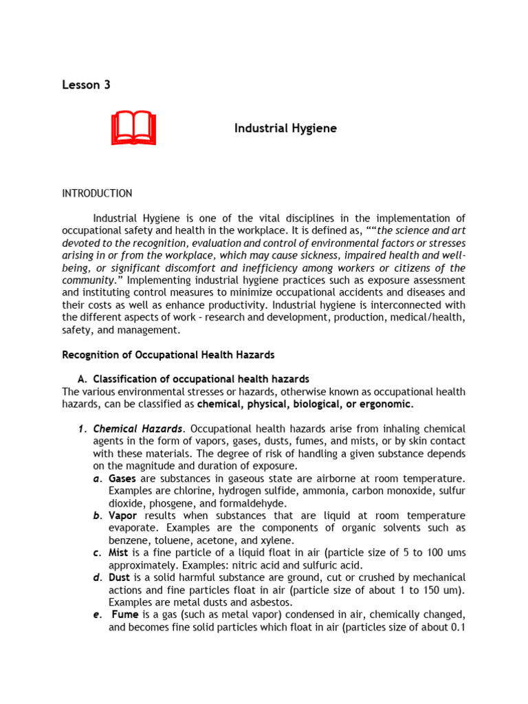 Industrial Hygiene | PDF | Occupational Hygiene | Hazards