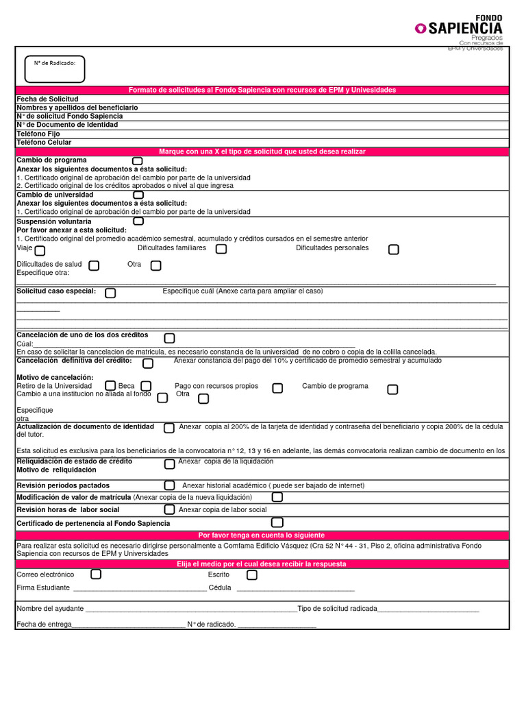 Formato de Solicitud Epm | PDF | Documento de identidad