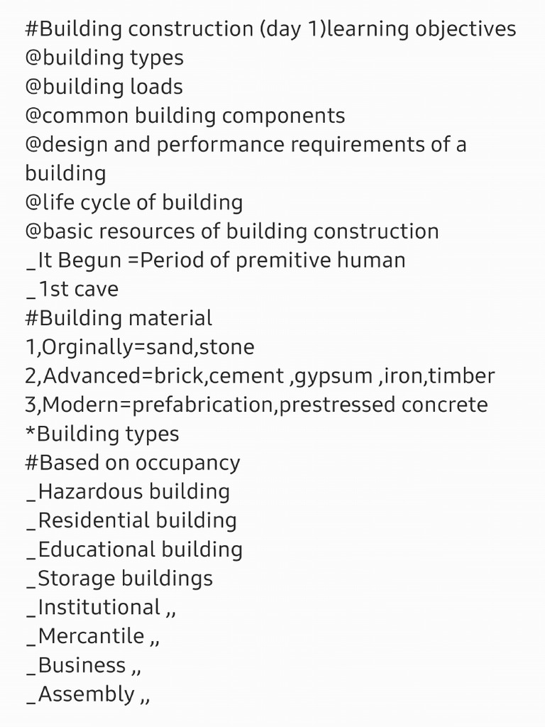 Building Construction Lec 1 | PDF