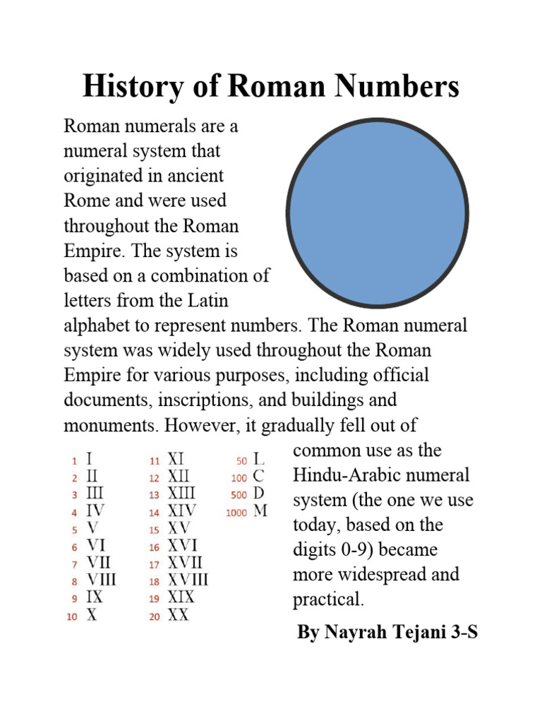 History of Roman Numbers | PDF