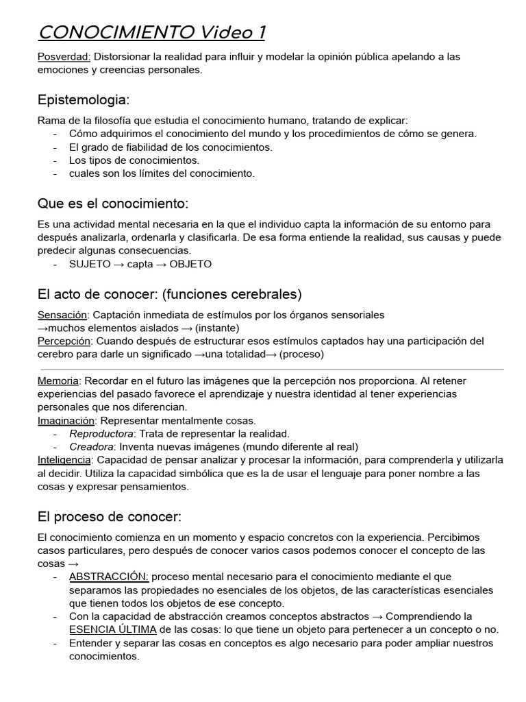 Conocimiento | PDF | Verdad | Conocimiento