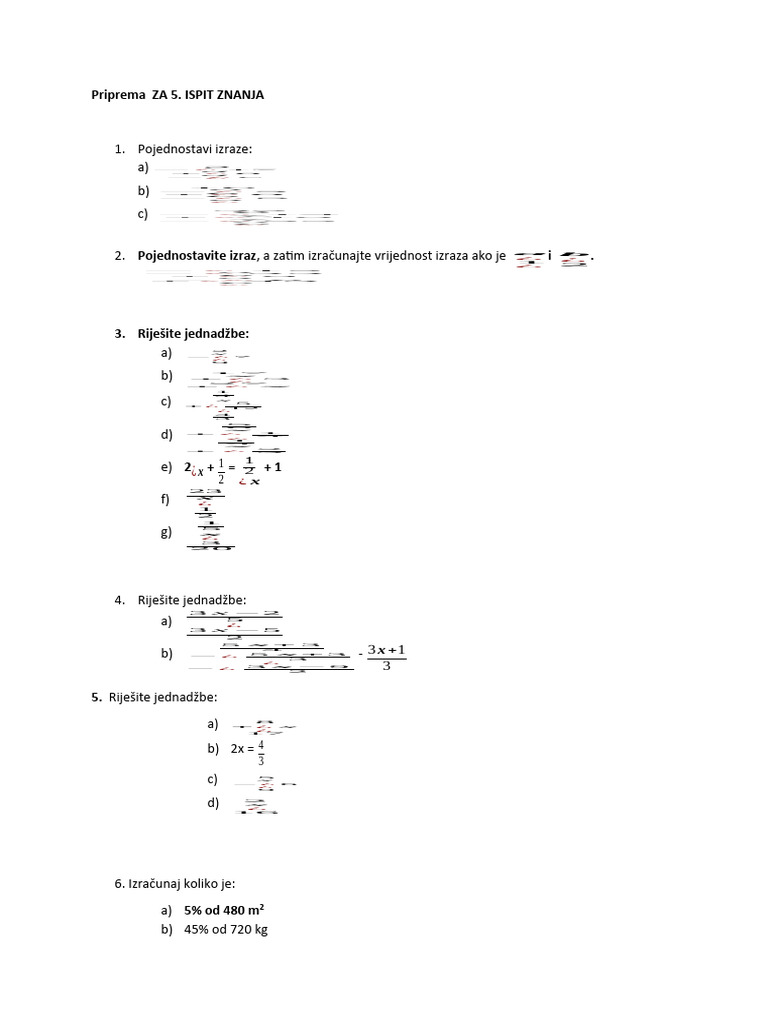 Priprema Za 5. Ispit Znanja | PDF