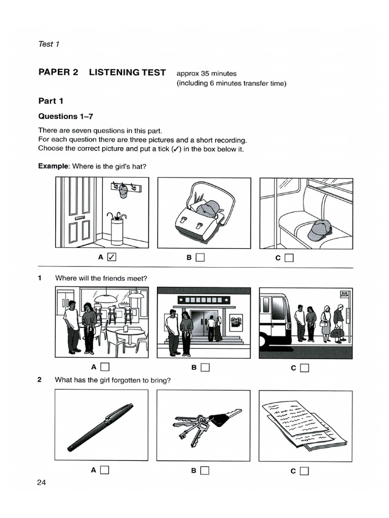 PET 6 Listening 1 | PDF