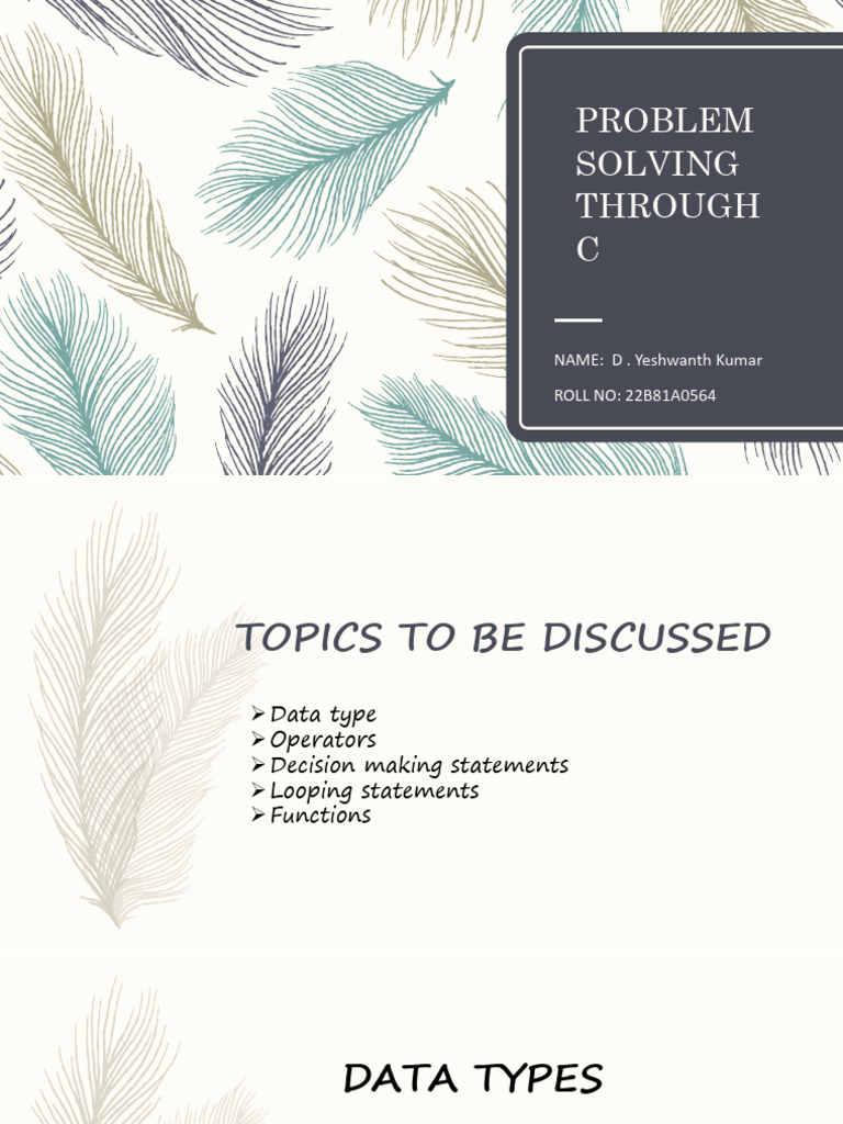 Problem Solving Through | PDF | Integer (Computer Science) | Data Type Problem Solving Through | PDF | Integer (Computer Science) | Data Type