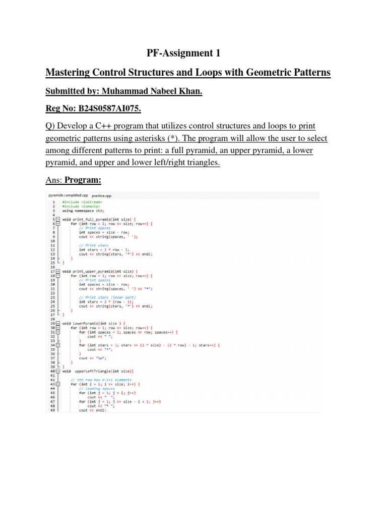 Mastering Control Structures and Loops With Geometric Patter | PDF Mastering Control Structures and Loops With Geometric Patter | PDF