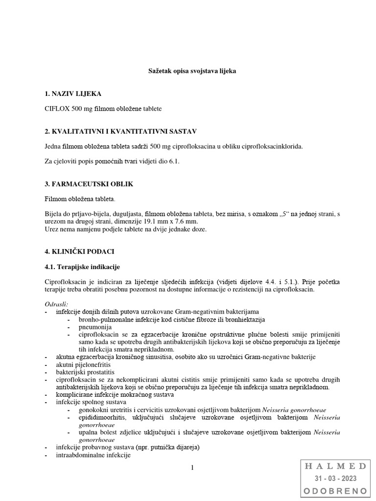 Ciflox-SPC 1 | PDF