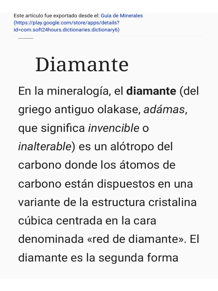 Guía de Minerales Diamante | PDF | Diamante | Deposición química de vapor