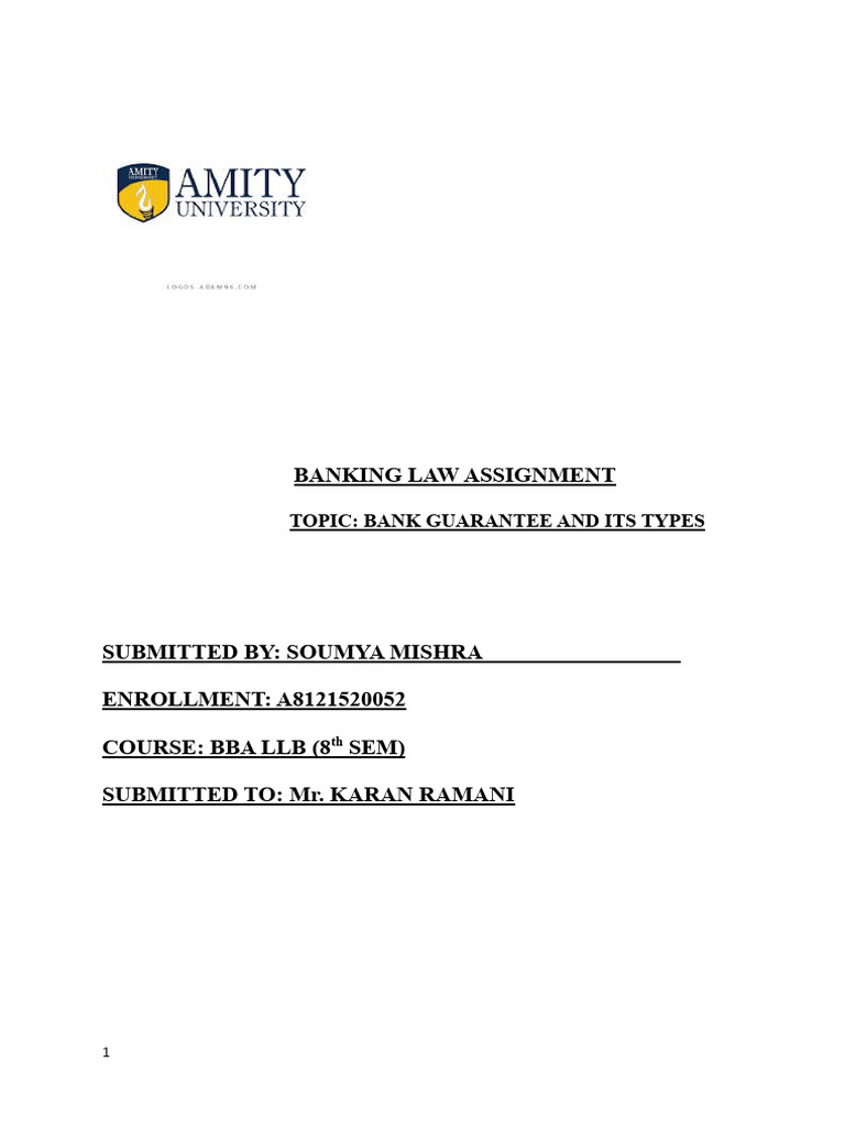 Banking Assignment | PDF | Guarantee | Banks