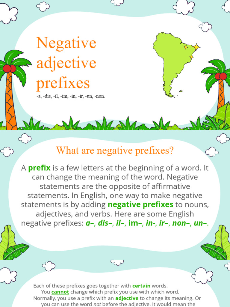 English Negative Prefix Guide | PDF | Adjective | English Language