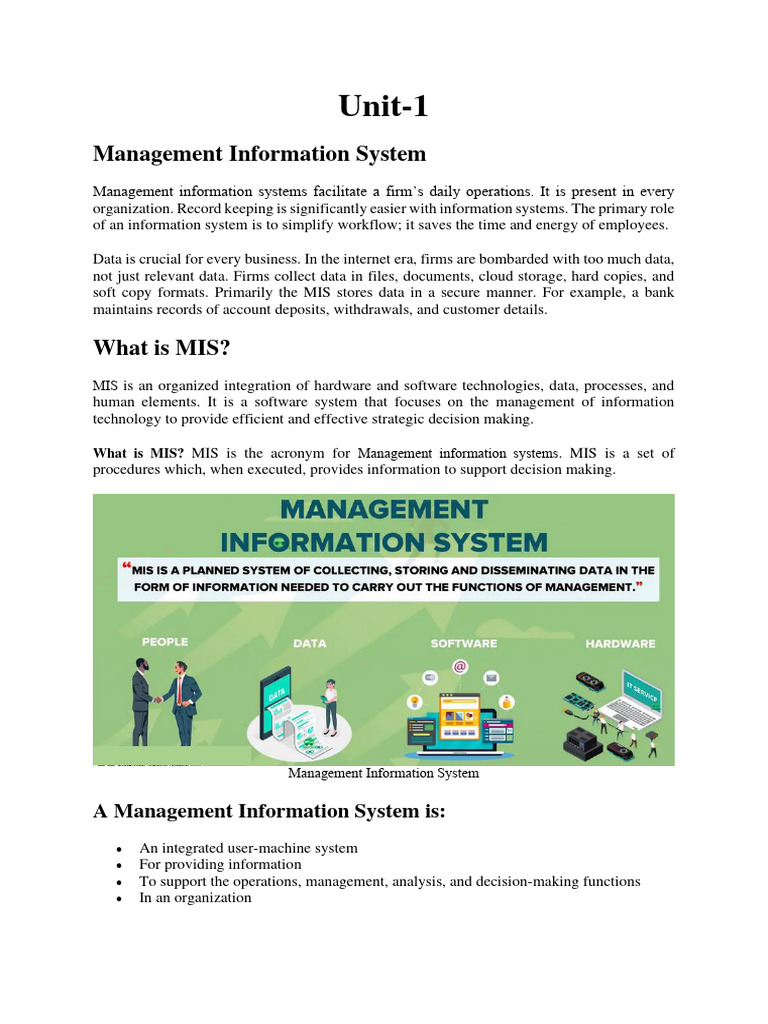 Unit-1 ISM | Download Free PDF | Management Information System | Information