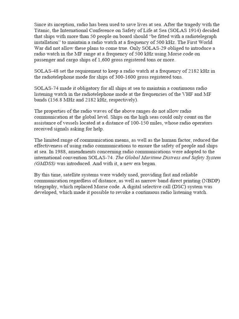 GMDSS Lection Week 3 | PDF | Radio Spectrum | Radio