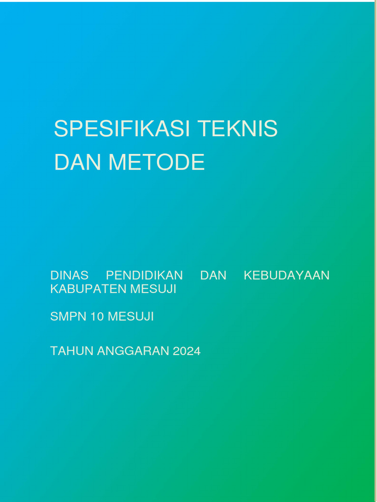 SPESIFIKASI DAN METODE SMP N 10 Fix | PDF