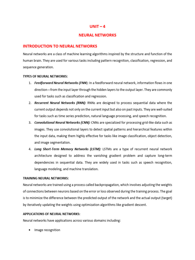 Unit 4 Artificial Intelligence Pdf Artificial Neural Network