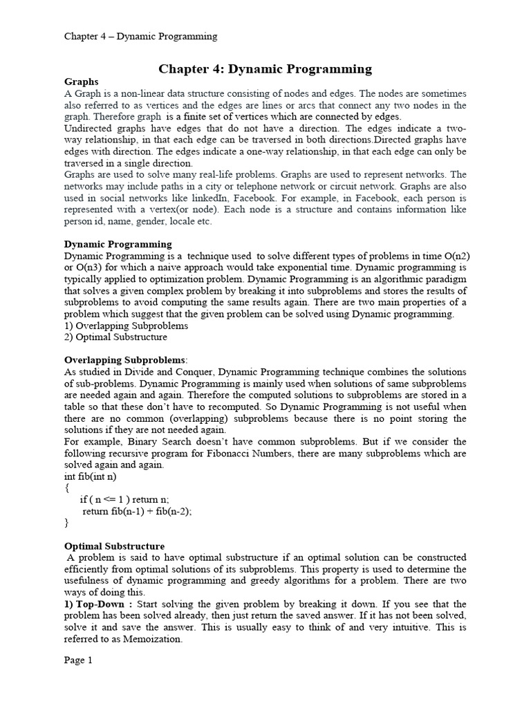 04. Dynamic Programming | PDF | Dynamic Programming | Vertex (Graph Theory)