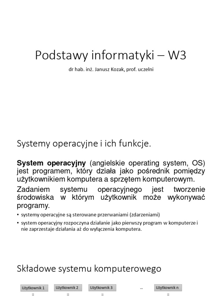 Podstawy informatyki - W3 | PDF