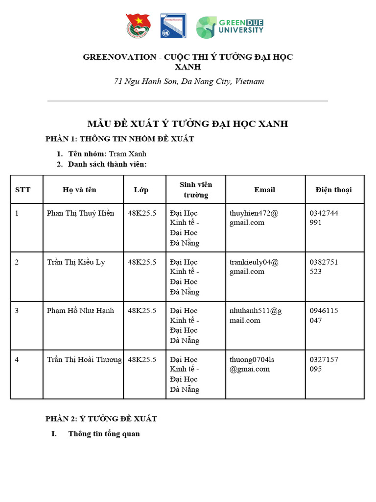 TR M Xanh - B N Trình Bày Vòng Ý Tư NG | PDF