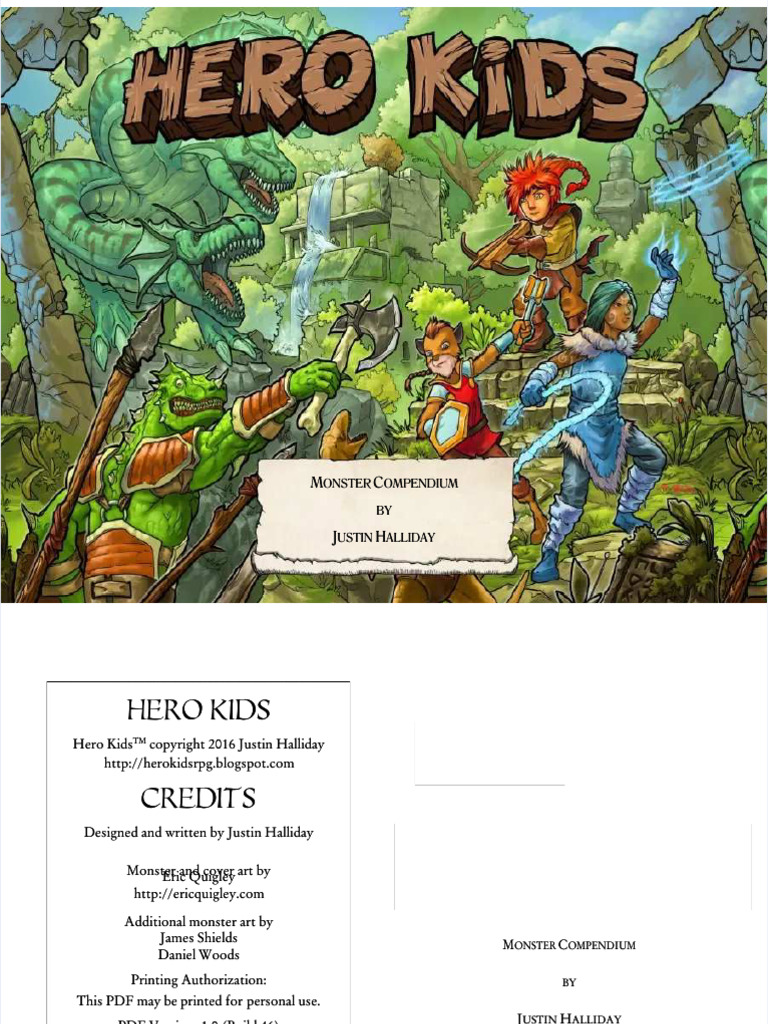 Hero Kids Fantasy Expansion Monster Compendium Core Printer Friendly | PDF | Bat | Monsters