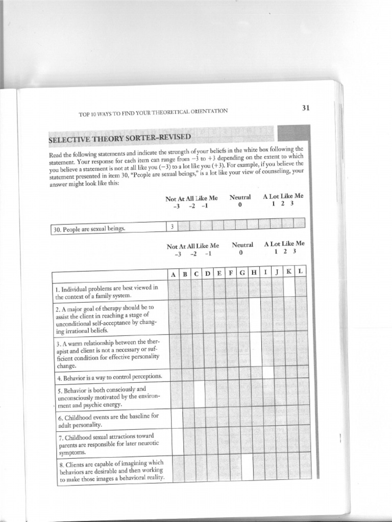 Selective Theory Sorter-Revised | PDF