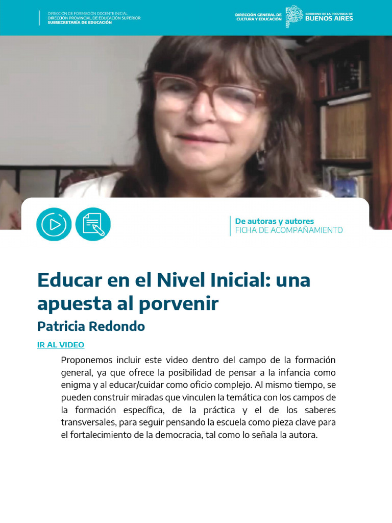 Educar en el Nivel Inicial: Reflexiones | PDF | Educación de la primera infancia | Enseñando