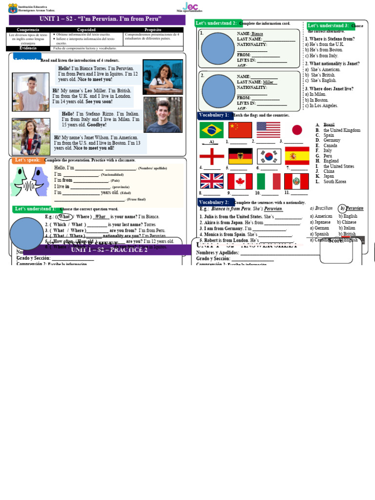 Unit 1 - Reading 2 - Ciclo Vii - 2023 | PDF | Linguistics | Languages