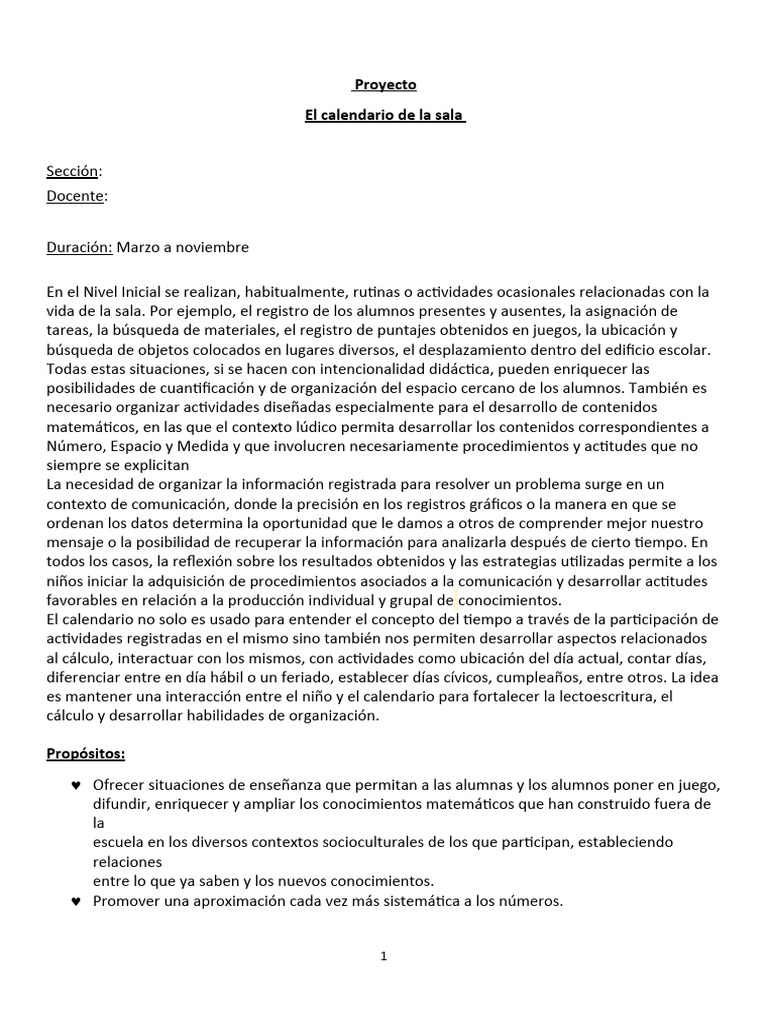 Proyecto Calendario | PDF | Calendario | Sumario abstracto)